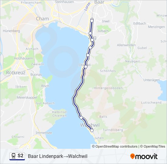 s2 Route: Schedules, Stops & Maps - Baar Lindenpark‎→Walchwil (Updated)
