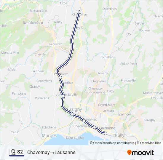s2 Route: Schedules, Stops & Maps - Chavornay‎→Lausanne (Updated)