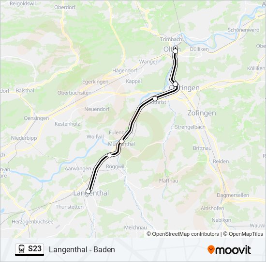 s23 Route: Schedules, Stops & Maps - Langenthal‎→Olten (Updated)