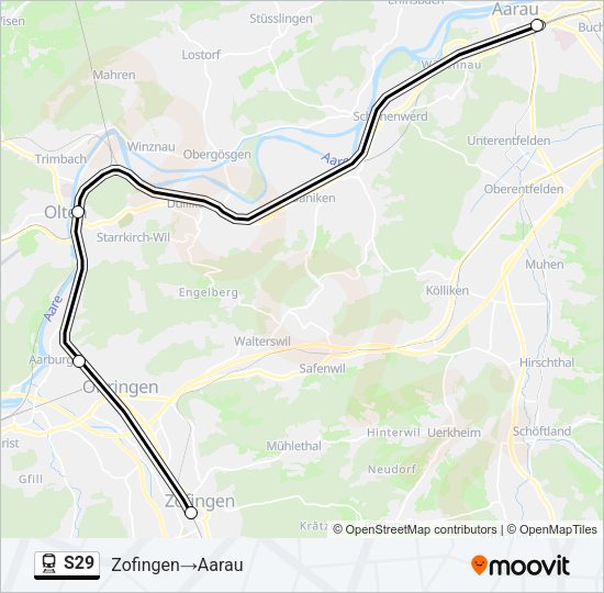 S29 Route: Schedules, Stops & Maps - Zofingen‎→Aarau (Updated)