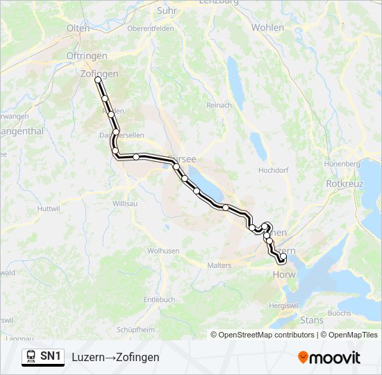 sn1 Route: Schedules, Stops & Maps - Luzern‎→Zofingen (Updated)