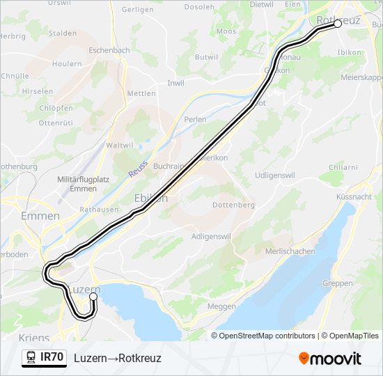 ir70 Route: Schedules, Stops & Maps - Luzern‎→Rotkreuz (Updated)
