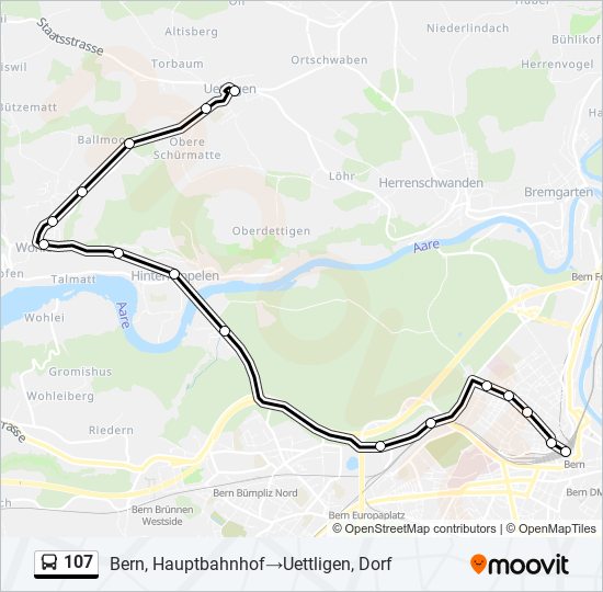 107-route-schedules-stops-maps-bern-hauptbahnhof-uettligen