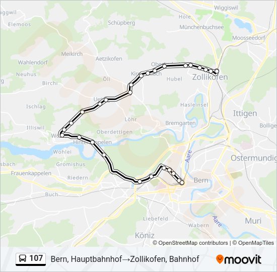 107 Route: Schedules, Stops & Maps - Bern, Hauptbahnhof‎→Zollikofen ...