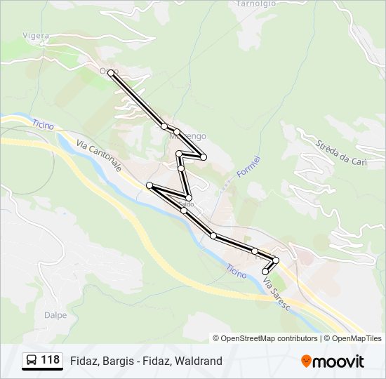 118 Route: Schedules, Stops & Maps - Osco, Paese‎→Faido, Centro ...