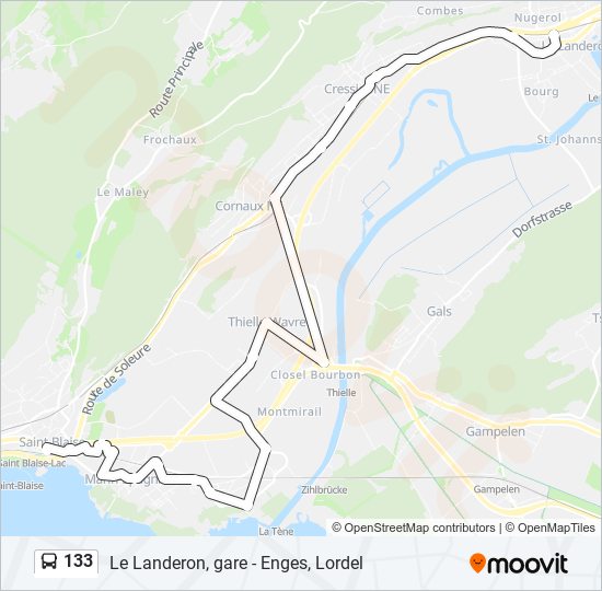 133 Route: Schedules, Stops & Maps - Le Landeron, Gare‎→St-Blaise ...