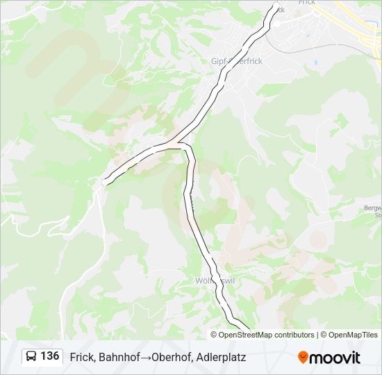 136 Route: Fahrpläne, Haltestellen & Karten - Frick, Bahnhof‎→Oberhof ...