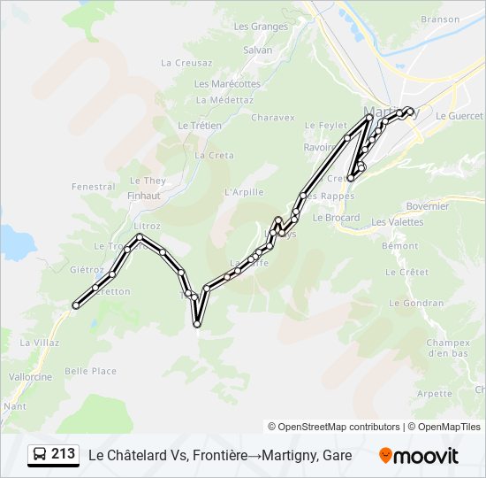 213 Route: Schedules, Stops & Maps - Le Châtelard Vs, Frontière‎→ ...