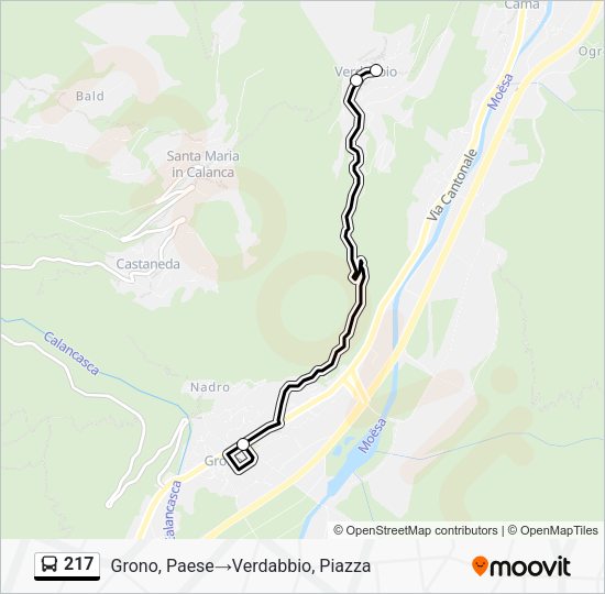 217 Route: Fahrpläne, Haltestellen & Karten - Grono, Paese‎→Verdabbio ...