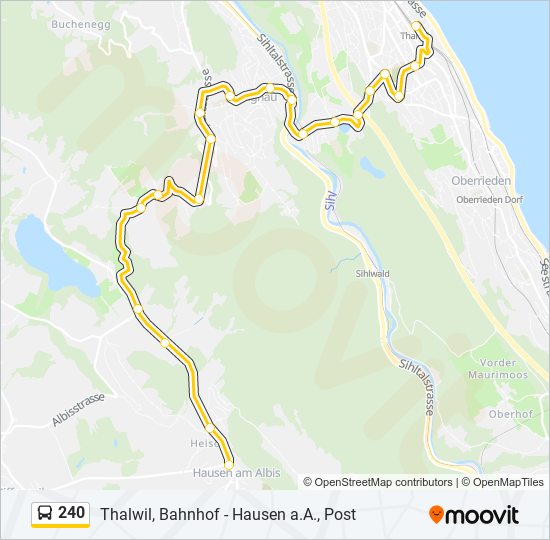 240 Route: Schedules, Stops & Maps - Thalwil, Bahnhof‎→Hausen A.A ...