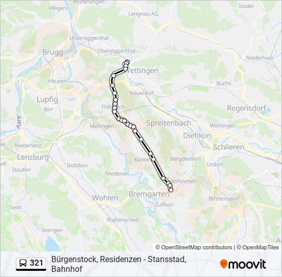 321 Route: Schedules, Stops & Maps - Berikon-Widen, Bahnhof‎→Baden ...