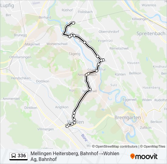336 Route: Schedules, Stops & Maps - Mellingen Heitersberg, Bahnhof‎→ ...