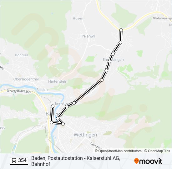 354 Route: Schedules, Stops & Maps - Baden, Postautostation‎→ ...