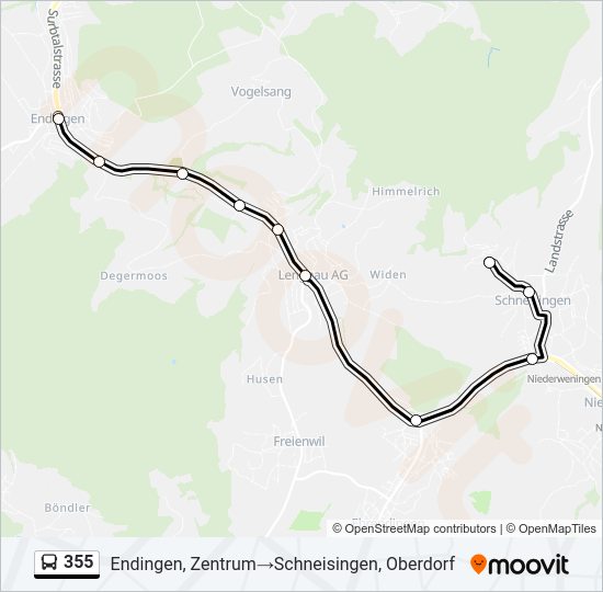 355 Route: Schedules, Stops & Maps - Endingen, Zentrum‎→Schneisingen ...