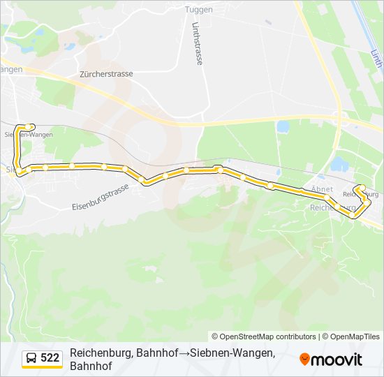 522 Route: Schedules, Stops & Maps - Reichenburg, Bahnhof‎→Siebnen ...