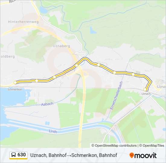 630 Route: Schedules, Stops & Maps - Uznach, Bahnhof‎→Schmerikon ...