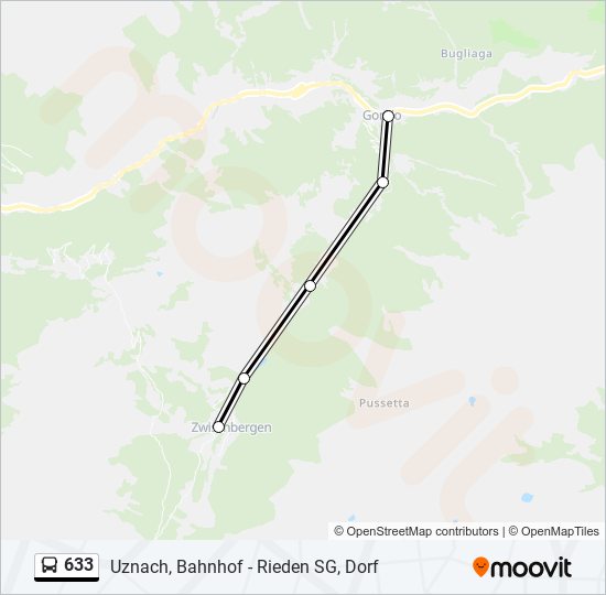 633 Route: Schedules, Stops & Maps - Zwischbergen, Bord‎→Gondo, Kirche ...
