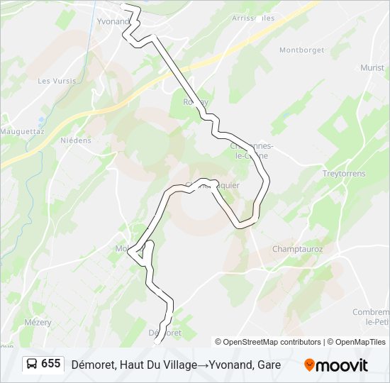 655 Itinéraire: Horaires, Arrêts & Plan - Démoret, Haut Du Village‎→ ...