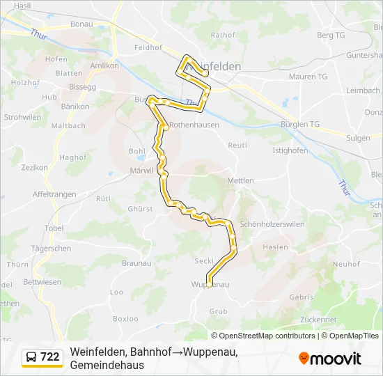 722 Route: Fahrpläne, Haltestellen & Karten - Weinfelden, Bahnhof‎→ ...