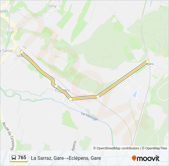 765 Route: Schedules, Stops & Maps - La Sarraz, Gare‎→Eclépens, Gare ...