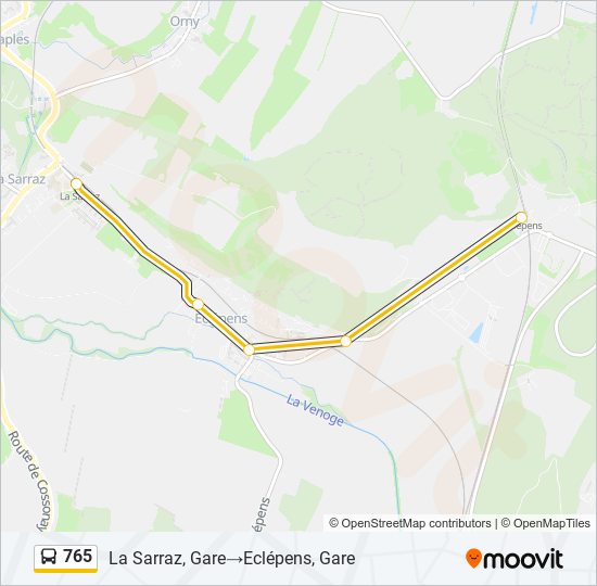 765 Route: Schedules, Stops & Maps - La Sarraz, Gare‎→Eclépens, Gare ...