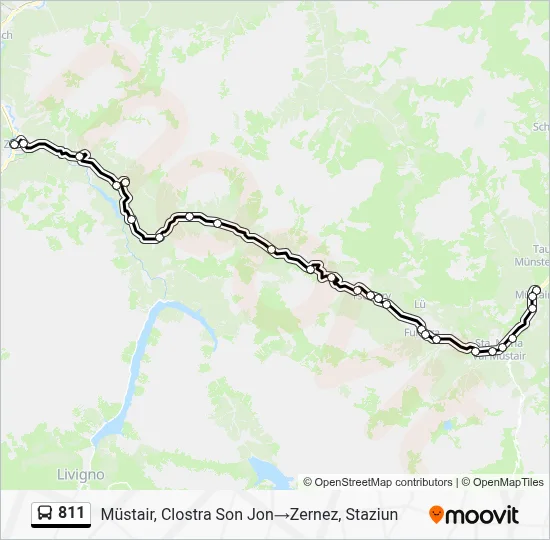 811 Route: Schedules, Stops & Maps - Müstair, Clostra Son Jon‎→Zernez ...