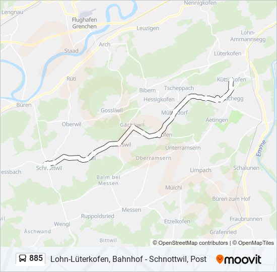 885 Route: Schedules, Stops & Maps - Küttigkofen, Dorf‎→Schnottwil ...