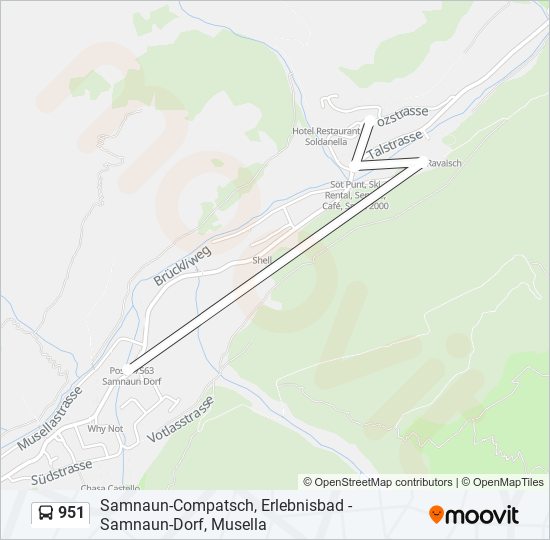 951 Route: Schedules, Stops & Maps - Samnaun-Ravaisch, Dorf‎→Samnaun ...