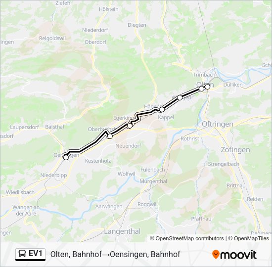 EV1 Route: Schedules, Stops & Maps - Olten, Bahnhof‎→Oensingen, Bahnhof ...