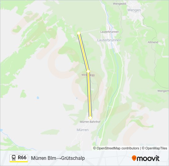 r66 Route: Schedules, Stops & Maps - Mürren Blm‎→Grütschalp (Updated)