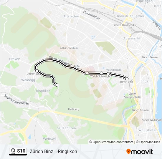 s10 Route: Schedules, Stops & Maps - Zürich Binz‎→Ringlikon (Updated)