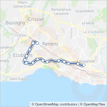 M1 Itinéraire: Horaires, Arrêts & Plan - Lausanne, Flon‎→Renens Vd ...