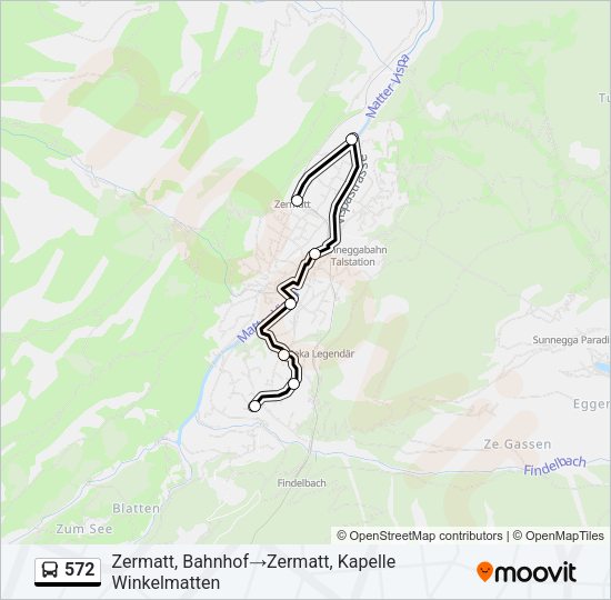 572 Route: Schedules, Stops & Maps - Zermatt, Bahnhof‎→Zermatt, Kapelle ...