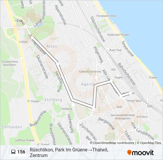 156 Route: Fahrpläne, Haltestellen & Karten - Rüschlikon, Park Im ...