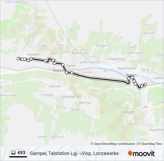 493 Route: Schedules, Stops & Maps - Gampel, Talstation Lgj‎→Visp ...