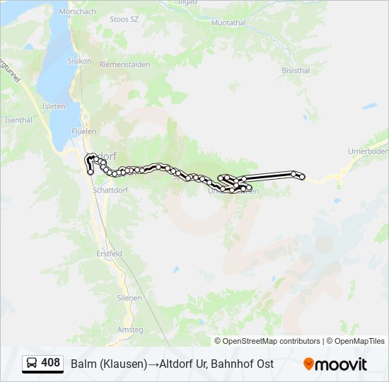 408 Route: Schedules, Stops & Maps - Balm (Klausen)‎→Altdorf Ur ...