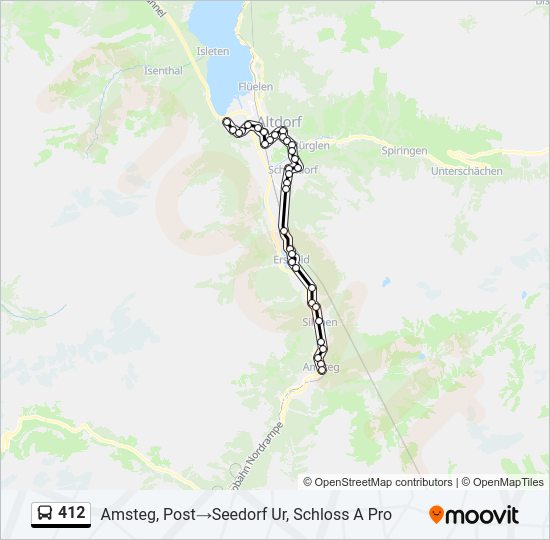 412 Route: Schedules, Stops & Maps - Amsteg, Post‎→Seedorf Ur, Schloss ...