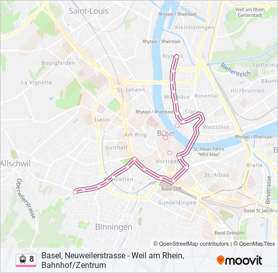 8 Route: Schedules, Stops & Maps - Basel, Neuweilerstrasse‎→Basel ...