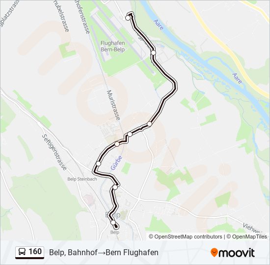 160 Route: Schedules, Stops & Maps - Belp, Bahnhof‎→Bern Flughafen ...
