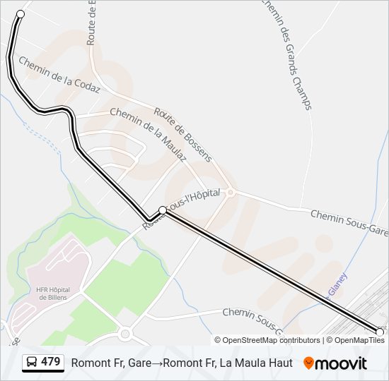 479 Route: Schedules, Stops & Maps - Romont Fr, Gare‎→Romont Fr, La ...