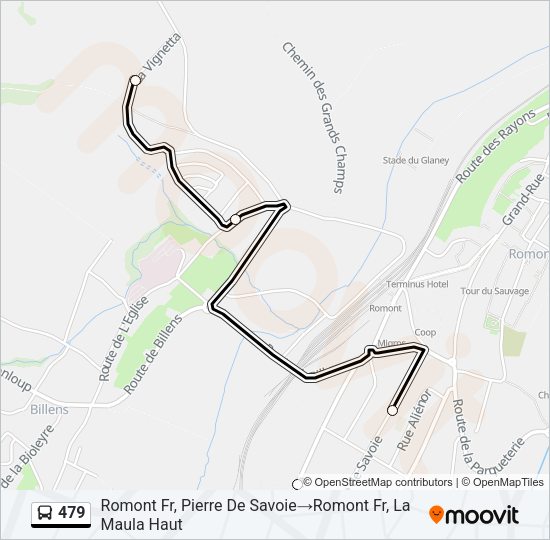 479 Route: Schedules, Stops & Maps - Romont Fr, Pierre De Savoie‎→ ...