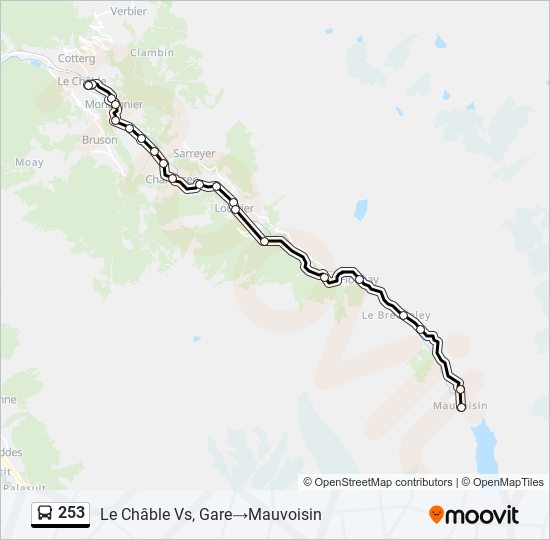 253 Route: Schedules, Stops & Maps - Le Châble Vs, Gare‎→Mauvoisin ...