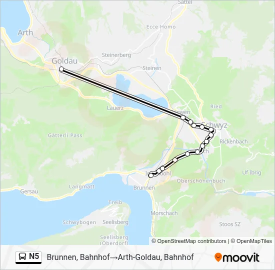 N5 Route: Schedules, Stops & Maps - Brunnen, Bahnhof‎→Arth-Goldau ...
