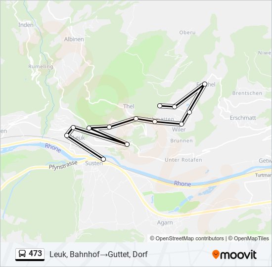 473 Route: Schedules, Stops & Maps - Leuk, Bahnhof‎→Guttet, Dorf (Updated)