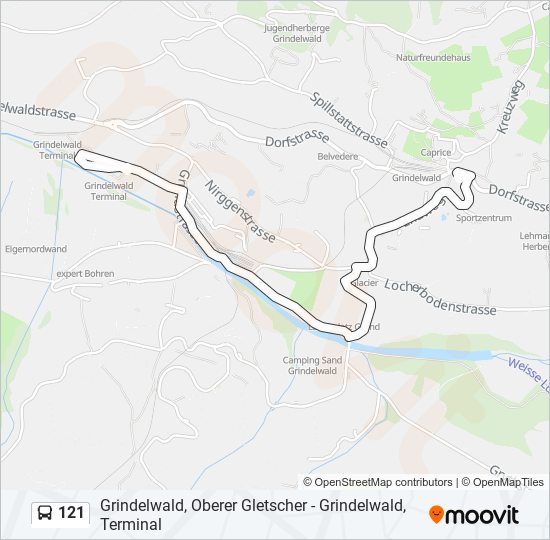 121 Route: Schedules, Stops & Maps - Grindelwald, Bahnhof‎→Grindelwald ...