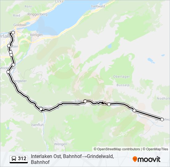 312 Route: Schedules, Stops & Maps - Interlaken Ost, Bahnhof‎→ ...