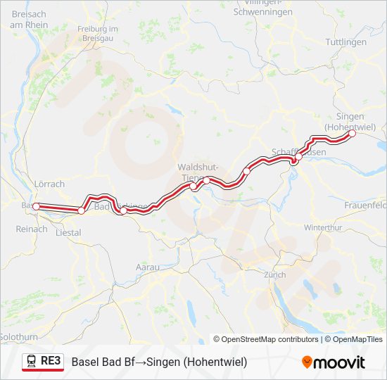 re3 Route: Schedules, Stops & Maps - Basel Bad Bf‎→Singen (Hohentwiel ...