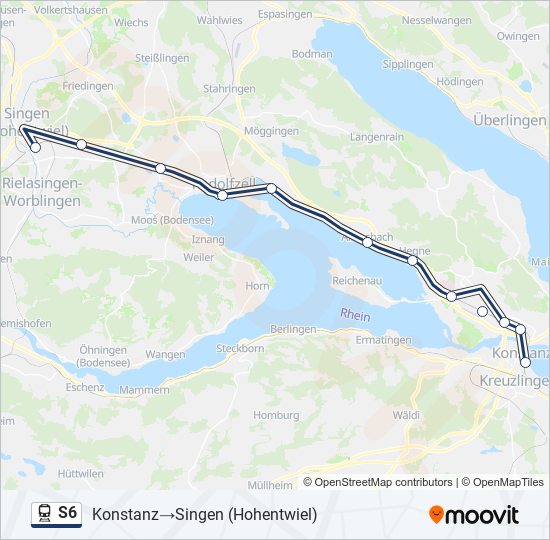 s6 Route: Schedules, Stops & Maps - Konstanz‎→Singen (Hohentwiel) (Updated)
