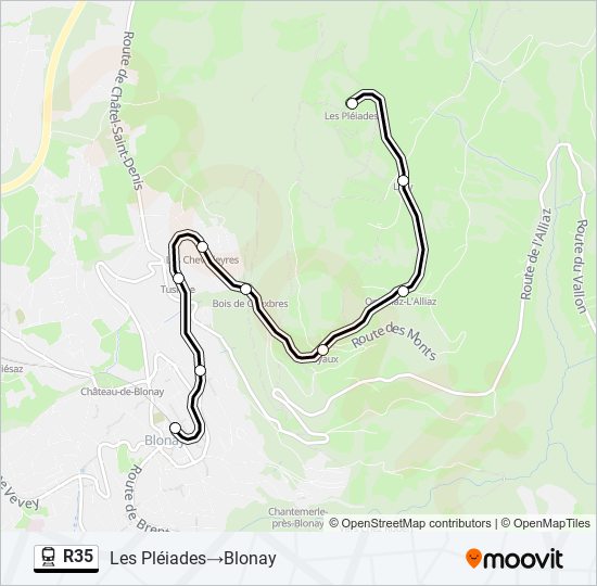 r35 Route: Schedules, Stops & Maps - Les Pléiades‎→Blonay (Updated)