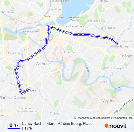 17 Route: Schedules, Stops & Maps - Lancy-Bachet, Gare‎→Chêne-Bourg ...